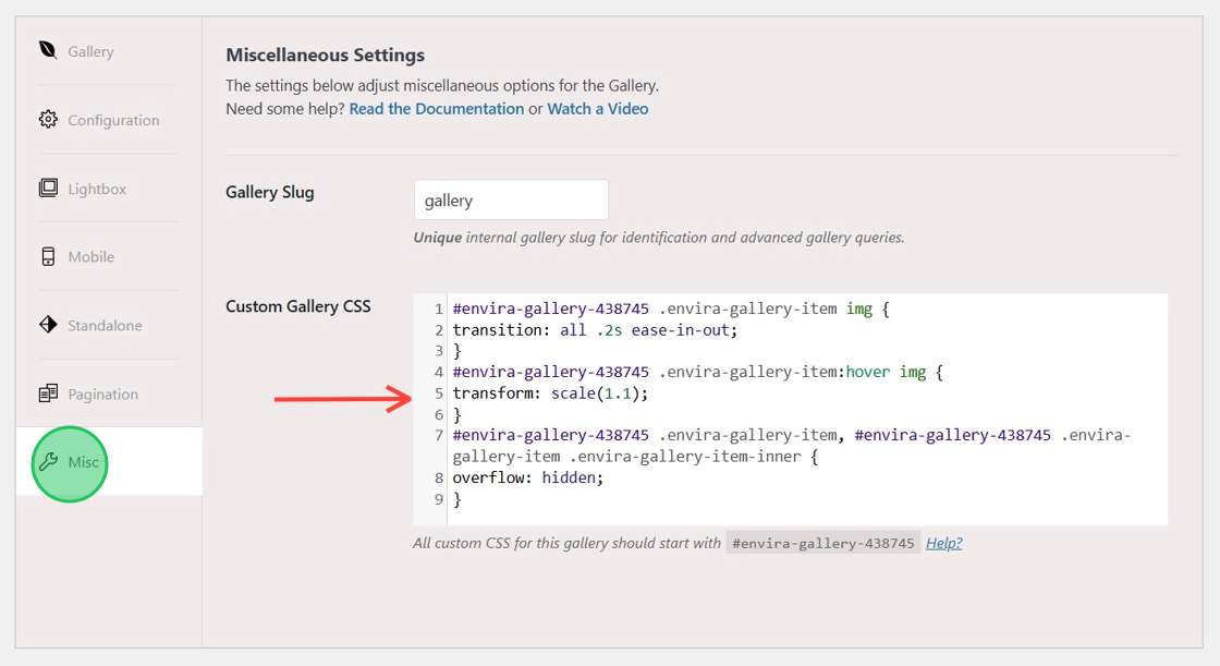 How to zoom thumbnail images on hover - Envira Gallery